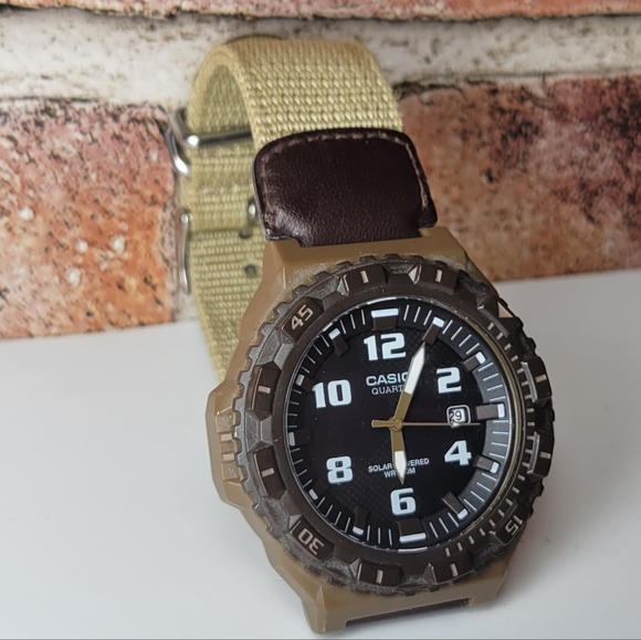 Casio | Accessories | Casio Mens Watch With Velcro Band New Over Inches ...